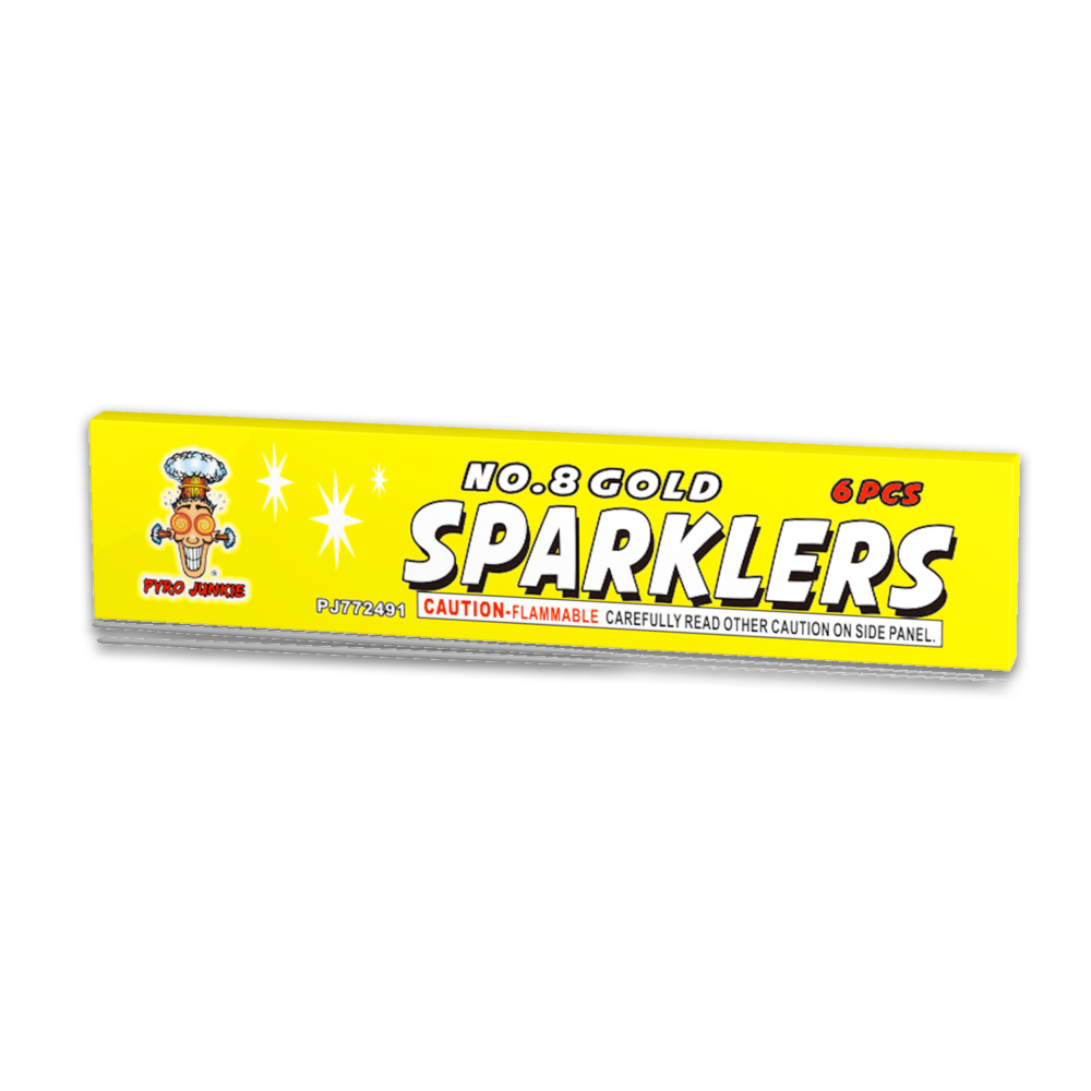 #8 GOLD SPARKLER - Pyro Junkie Fireworks